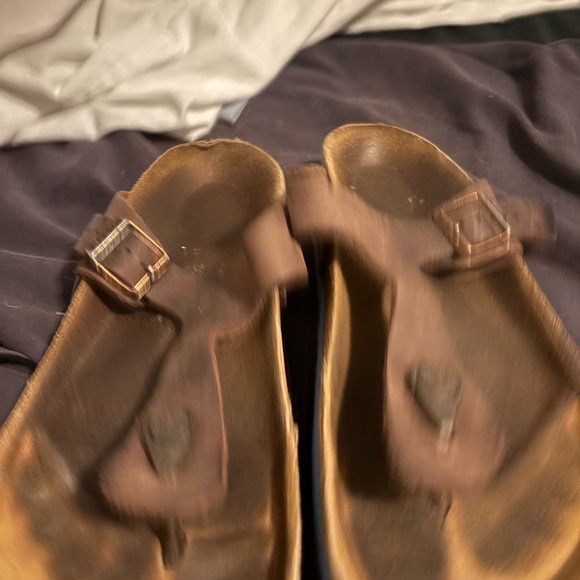 Birkenstock | Shoes | Birkenstock Dark Brown Leather Sandals Blue ...